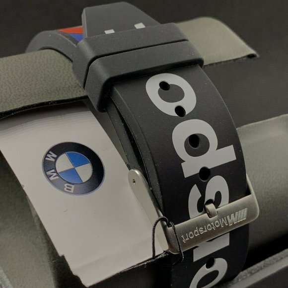 BMW | Accessories | Bmw M Motorsport Theehand Black Silicone Watch ...